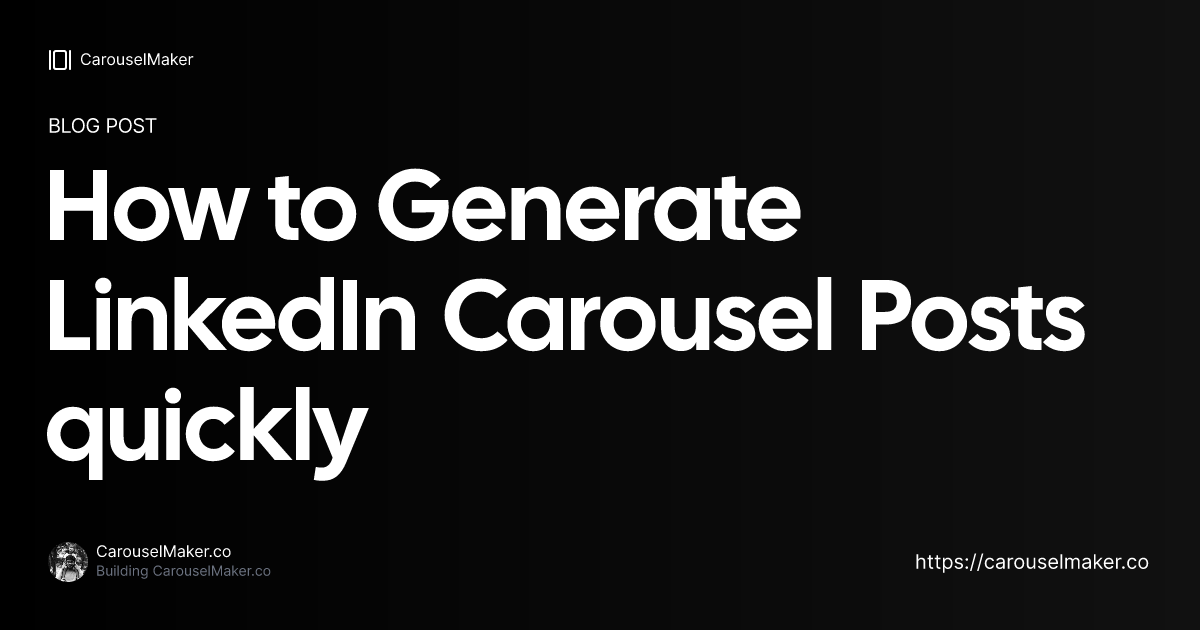 How to Generate LinkedIn Carousel Posts quickly | Free AI Carousel ...