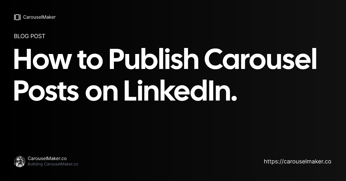 How to Publish Carousel Posts on LinkedIn. | Free AI Carousel Generator for LinkedIn, Instagram ...
